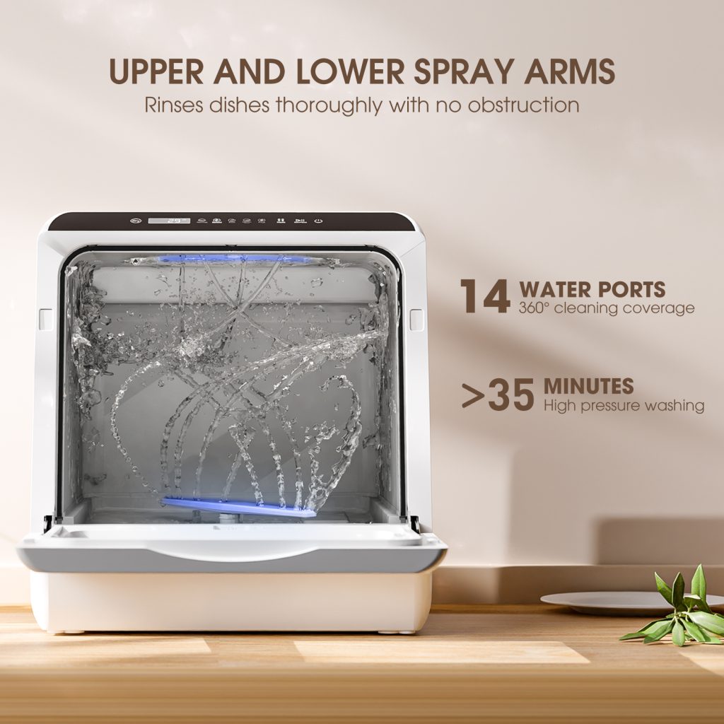 NOVETE Countertop Dishwasher TDQR01, Compact Dishwasher with 5L Built ...