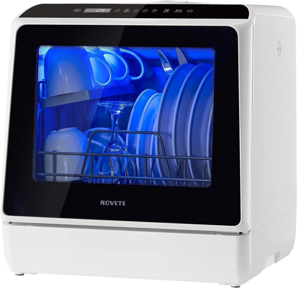 NOVETE Countertop Dishwasher TDQR01, Compact Dishwasher with 5L Built ...